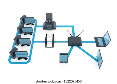 Computer Network Internet Concept Network Diagram Stock Illustration ...