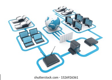 Computer Network Internet Concept Network Diagram Stock Illustration ...