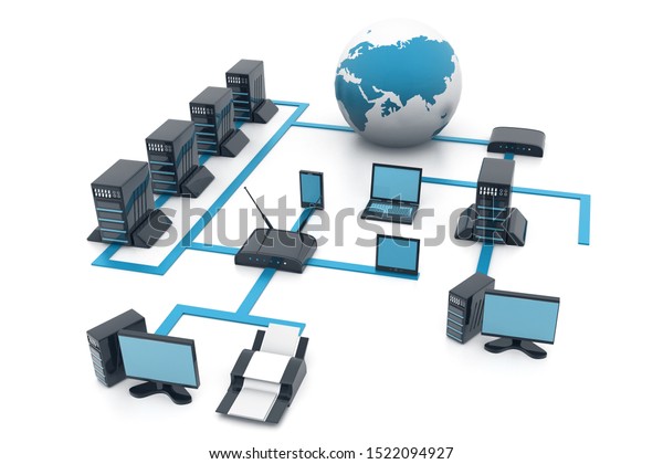 Computer Network Internet Concept Network Diagram Stock Illustration ...