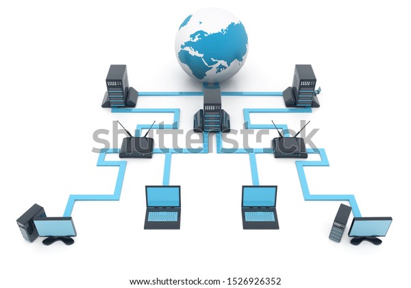 Computer Network Internet Concept Network Diagram Stock Illustration ...