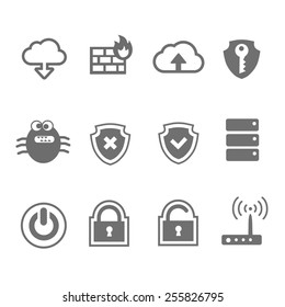 Computer Network Security Icon Set Single 스톡 일러스트 255826795 | Shutterstock