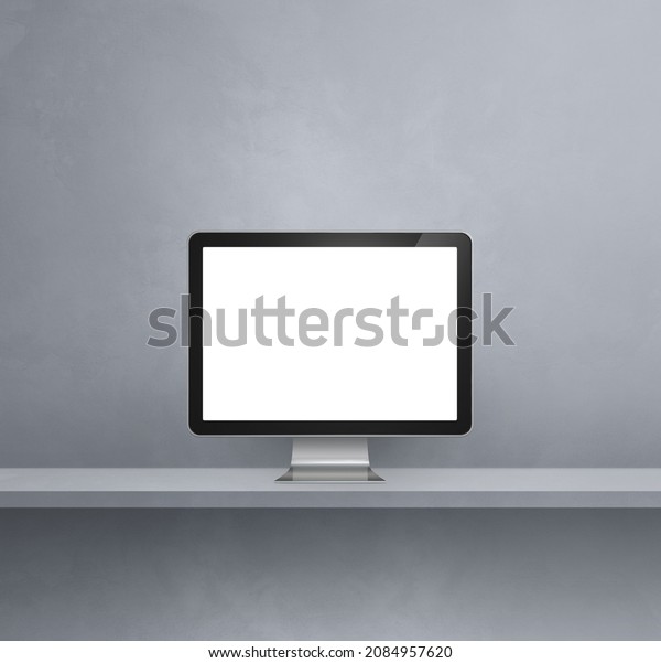 Computer Pc Grey Wall Shelf Background Stock Illustration 2084957620 ...