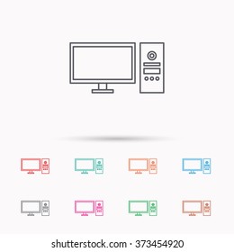 Computer Pc Icon Widescreen Display Sign Stock Illustration 373454920 ...
