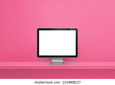 Computer Pc Pink Wall Shelf Banner Stock Illustration 2154808127 ...