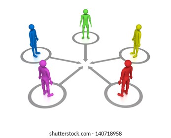 Ilustrasi Stok Network People Illustrated By Stick Figures 38095357 ...