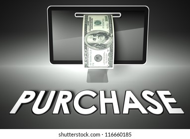 Computer Screen Dollar Bill Word Purchase Stock Illustration 116660185 ...