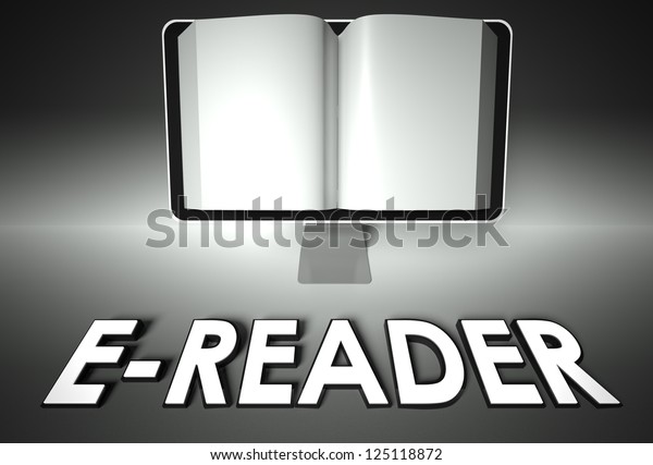 Computer Screen Open Book Word Ereader Stock Illustration 125118872 ...
