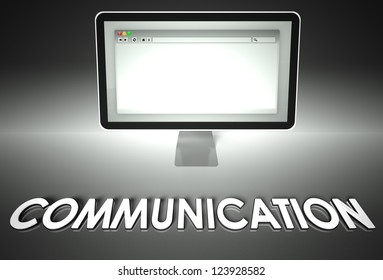 Computer Blank Screen Word Communication Copyspace: ภาพประกอบสต็อก ...