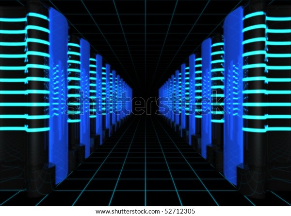 Computer Server Farm Abstract Stock Illustration 52712305