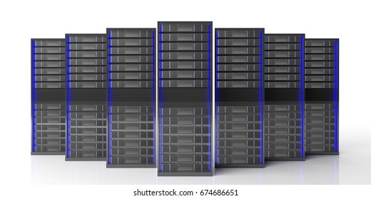 Three Server Racks Equipment Data Center Stock Vector (Royalty Free ...
