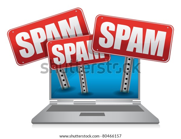 Computer Spam Banners Over White Background Stock Illustration 80466157