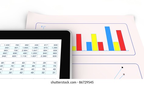 Computer Spreadsheet Charts Show Concept Modern Stock Illustration ...