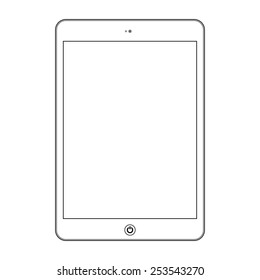 Outline Drawing Tablet Elegant Thin Line Stock Illustration 550913458