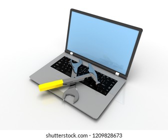 Computer Technical Service Concept3d Illustration Stock Illustration ...