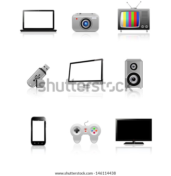 Computer Technology Icons Stock Illustration 146114438