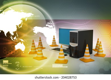 Computer Traffic Sign Stock Illustration 195531167