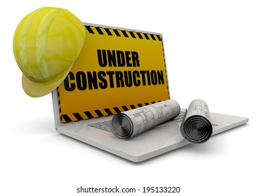 Computer Under Construction 3d Stock Illustration 195133220