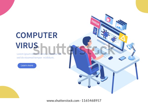 Computer Virus Concept Character Text Place Stock Illustration ...