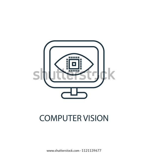 Computer Vision Icon Simple Element Illustration: ilustración de stock ...