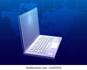 Computer World Map On Background Stock Illustration 61331593 | Shutterstock