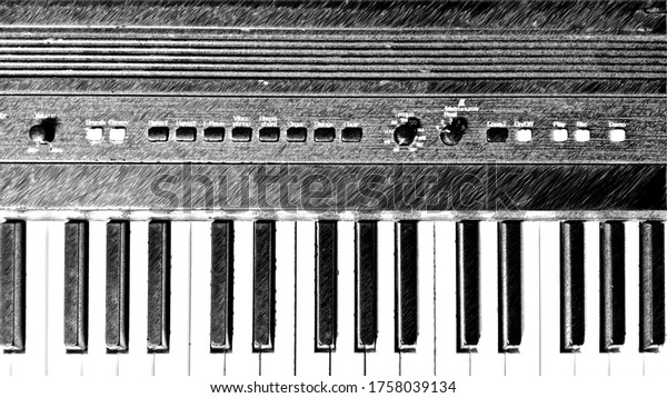 Computerized Black White Drawing Representing Part Stock Illustration ...