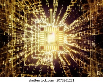 Computing Machine Series 3d Illustration Cpu Stock Illustration ...