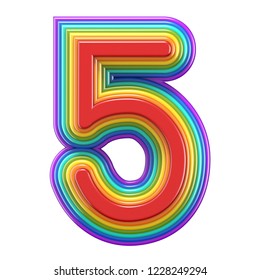 Concentric Rainbow Number 5 Five 3d 库存插图 1228249294 | Shutterstock