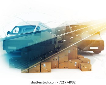 Concept Box Distribution System 3d Rendering Stock Illustration ...