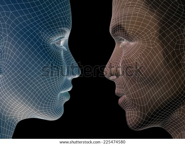 Concept Conceptual 3d Wireframe Human Male Stock Illustration 225474580 ...