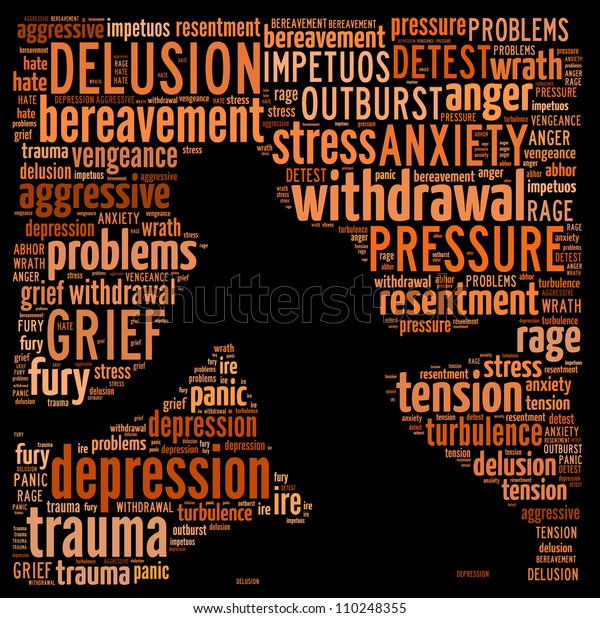 Concept Depression Text Graphics Stock Illustration 110248355