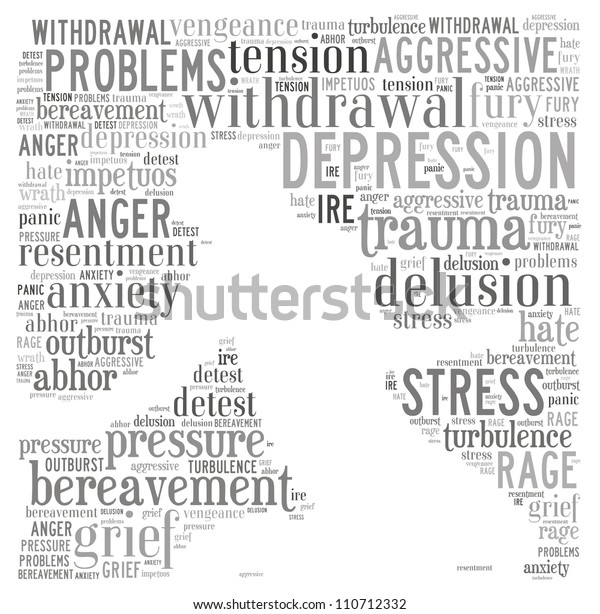Concept Depression Text Graphics Stock Illustration 110712332