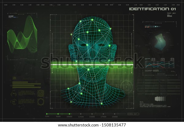 Concept Face Scanning Radar Screen Searching Stock Illustration 1508135477