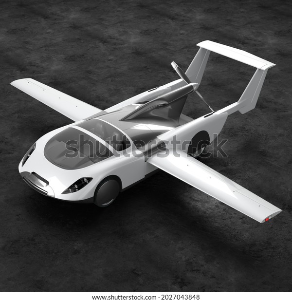 Concept Flying Car Flying Car Studio Stock Illustration 2027043848 ...