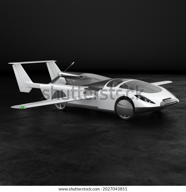 Concept Flying Car Flying Car Studio Stock Illustration 2027043851 ...