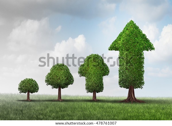 Concept Growing Success Group Trees Developing Stock Illustration 478761007