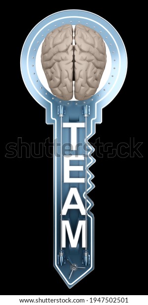 Concept Key Text Team Brain 3d Stock Illustration 1947502501 | Shutterstock