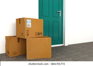 Concept Logistics Transportation Stack Parcel Deliver Stock ...