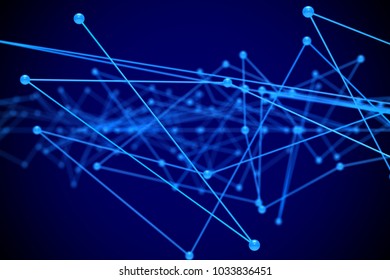 Floating White Blue Dot Network On Stock Illustration 560902237