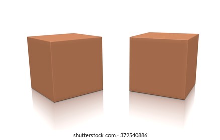 Concept Some Light Brown Boxes Isolated Stock Illustration 372540886 ...