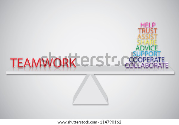 Concept Teamwork Consists Help Share Trust Stock Illustration 114790162