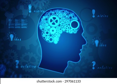 2d Illustration Concept Thinkingbackground Brain Stock Illustration ...