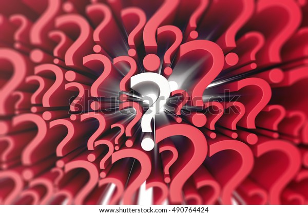 Concept Wall Question Marks Front View Stock Illustration 490764424 ...