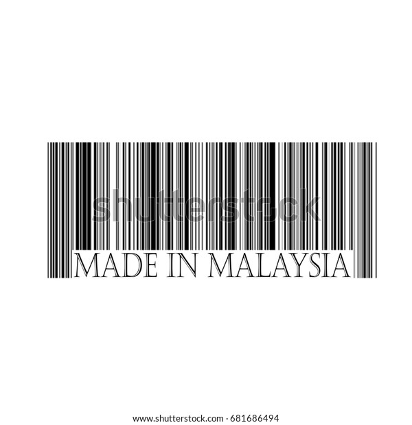 Concepted Barcode Made Malaysia Stock Illustration 681686494