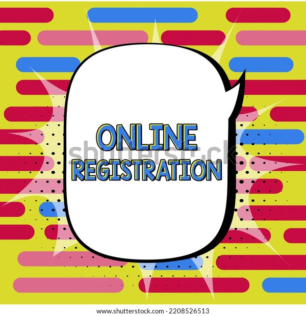 Conceptual Caption Online Registration Business Showcase Stock ... Conceptual Caption Online Registration Business Showcase Stock ...