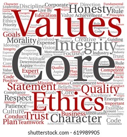 Conceptual Core Values Integrity Ethics Square Stock Illustration 619989905
