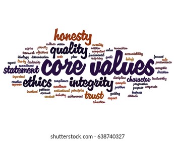 Conceptual Core Values Integrity Ethics Abstract Stock Illustration ...