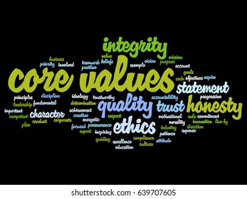 Conceptual Core Values Integrity Ethics Abstract Stock Illustration ...
