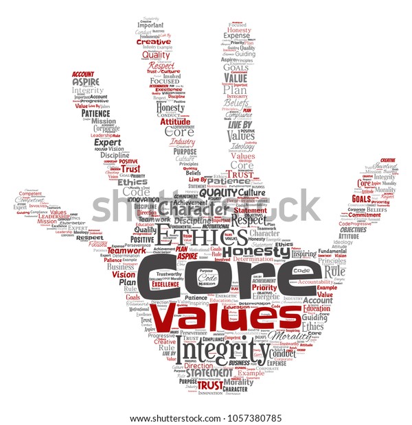 Conceptual Core Values Integrity Ethics Hand Stock Illustration ...