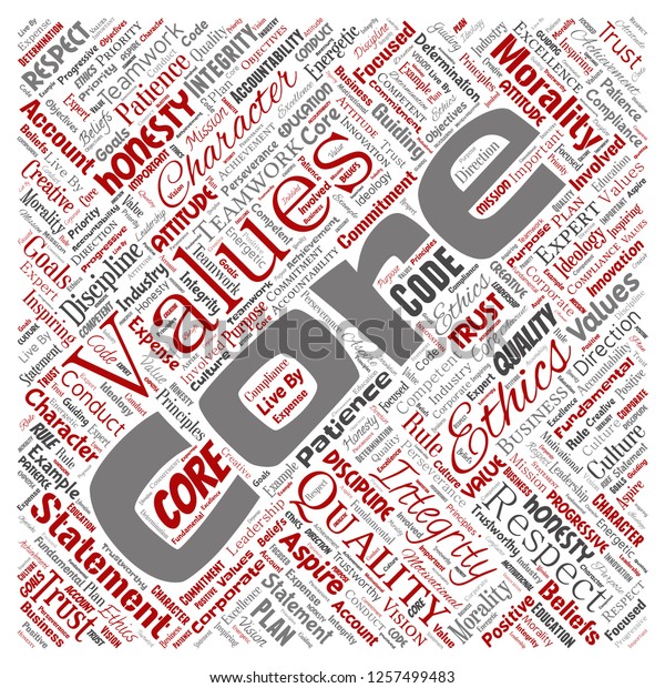 Conceptual Core Values Integrity Ethics Square Stock Illustration ...