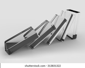 Conceptual Illustration Falling Bricks Which Push Stock Illustration ...
